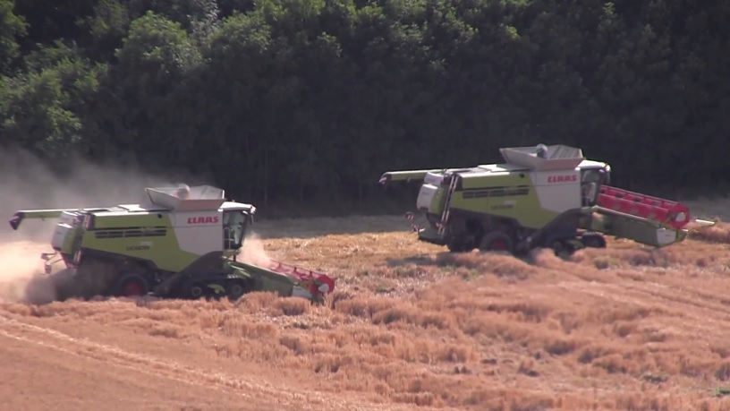 3x Claas Lexion 770 Terra Trac The first harvest.
