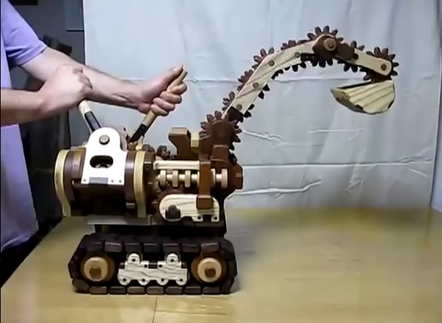 Awesome Homemade Wooden Excavator