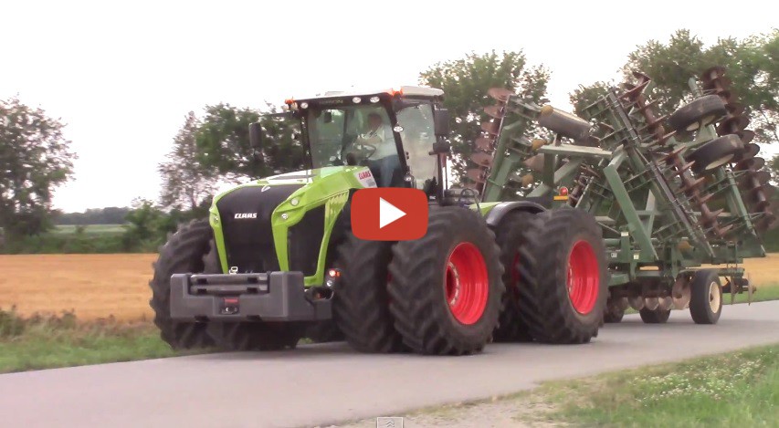 CLAAS XERION 5000 with a Wishek Disk (Bigtractorpower)
