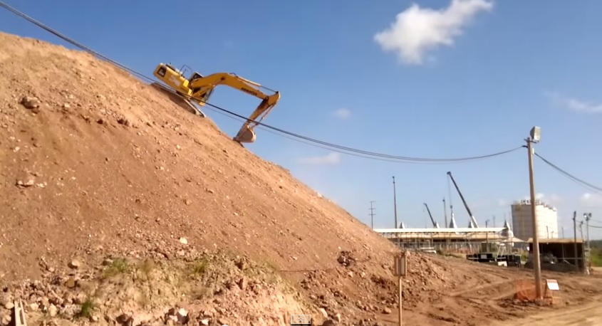 Excavator stunt