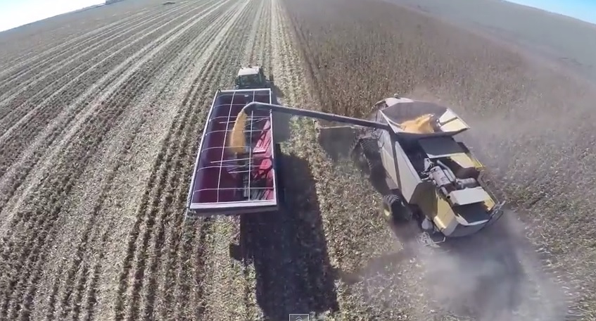 A round of corn harvest from view of UAV. (Randy Uhrmacher)