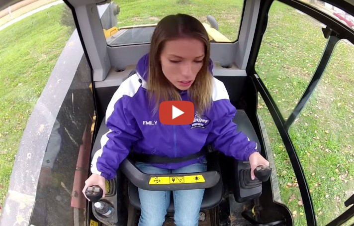 Beautiful Girl learning how to operate JCB 320T ECO Skid Loader!