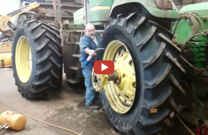 How to mount a tractor tire