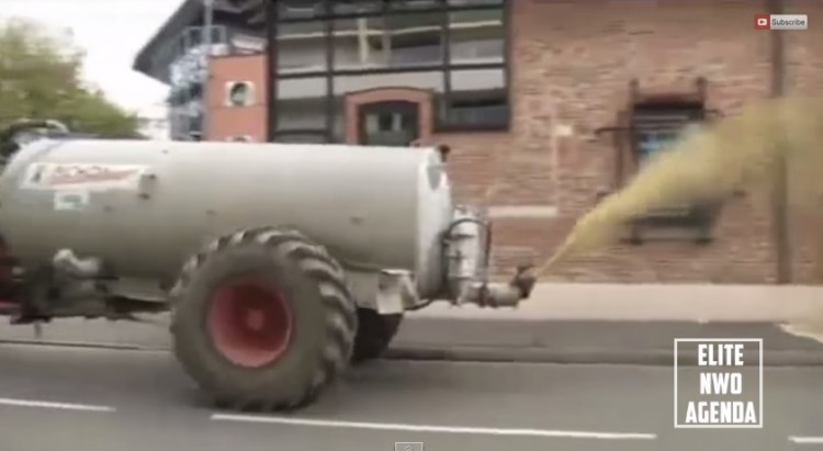 PROTESTING French FARMERS Dump & SPRAY SHIT All Over GOVERNMENT Buildings