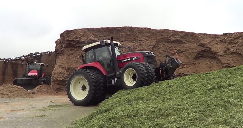 Packing Haylage in Wisconsin with a Versatile 305 Tractor. -Mike Less-