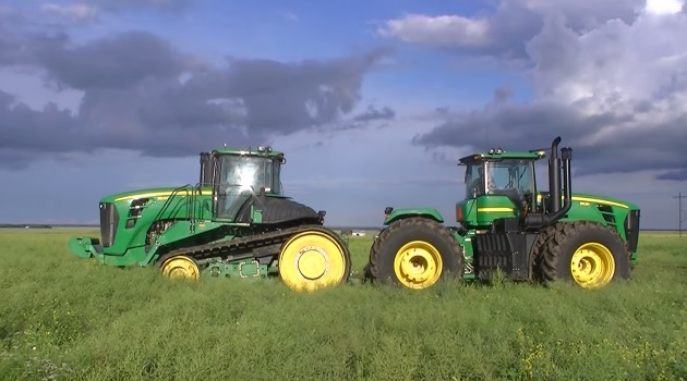 johndeere 9530 tracks vs 800 tires