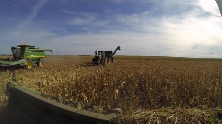 2015 Dryland Corn Harvest in Western Nebraska. John Deere 9670 and 9660 ...