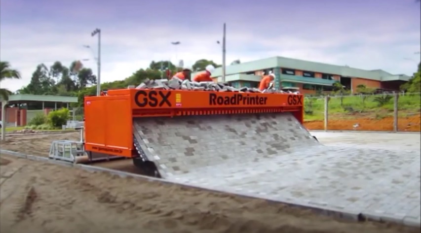 RoadPrinter bricklayer paving machine by RP Systems, paving the easy way