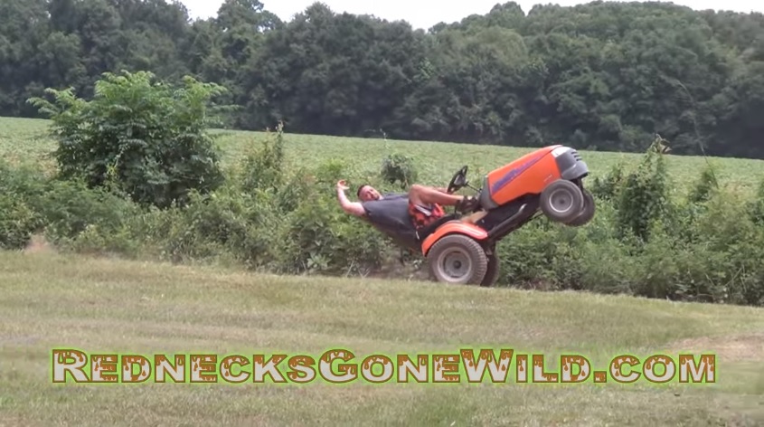 Redneck Lawn Mower Wheelies