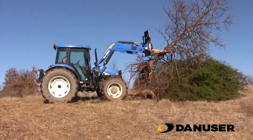 Danuser Intimidator on New Holland Tractor land-clearing,