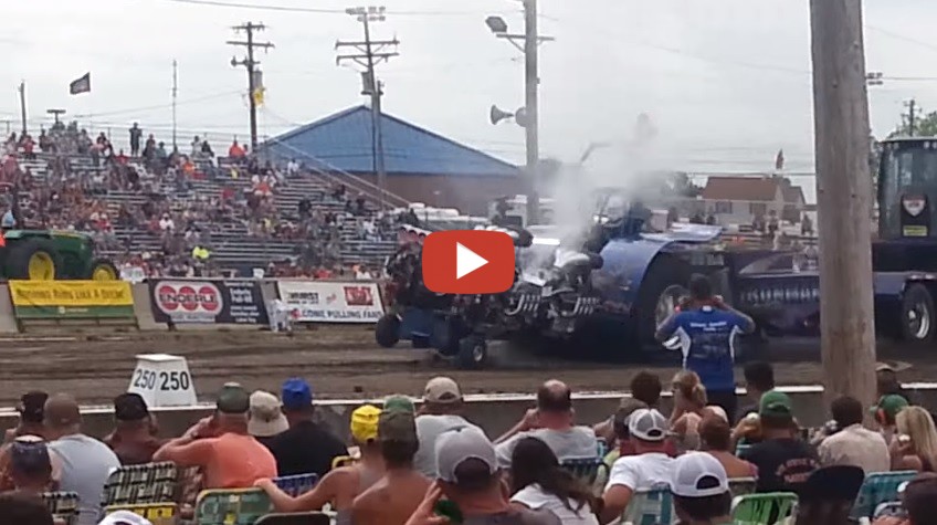 Bowling green modified tractor pull crash