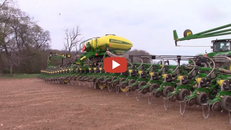 bigtractorpower -- John Deere DB90 36 Row Corn Planter Folding Up
