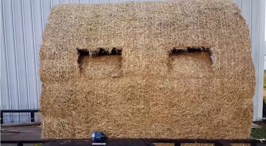 Home built. Bale blind for deer hunting