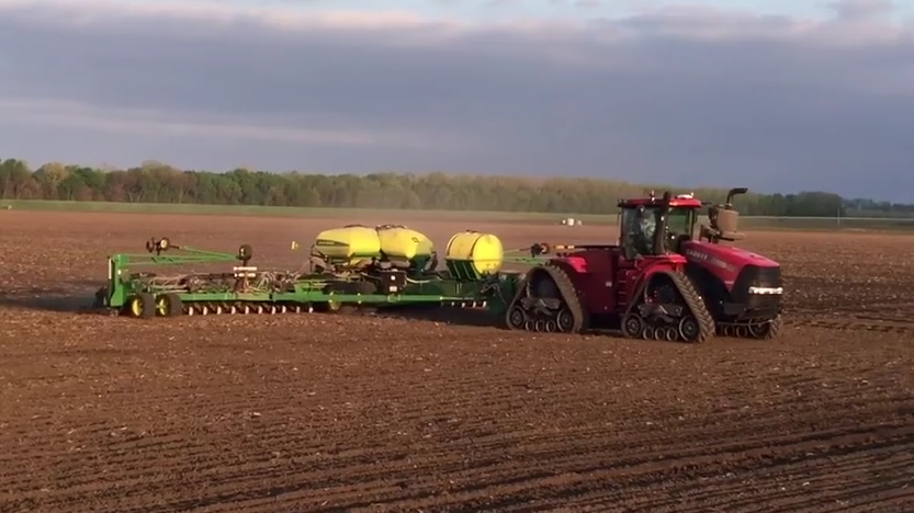 Gregg Sauder using his twin 20 " planter to seed soybeans. April 20 ...