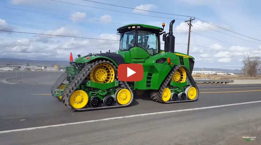 Washington Tractor John Deere 9RX Being Roaded to Customer Farm