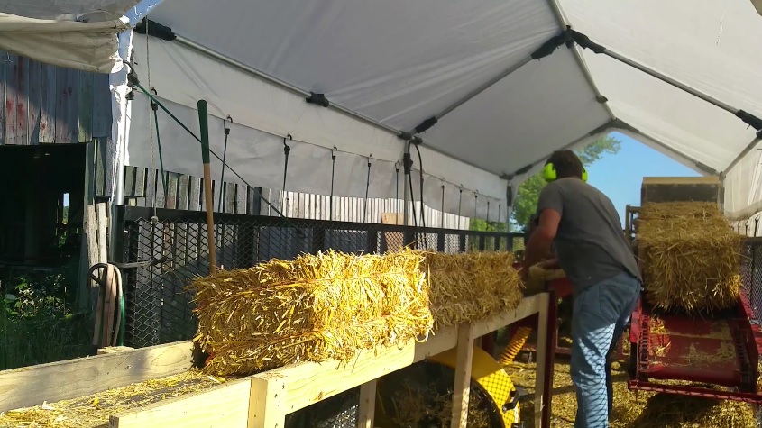 Homemade, self-tying, 1/3 size miniature baler with a capacity of 300 ...