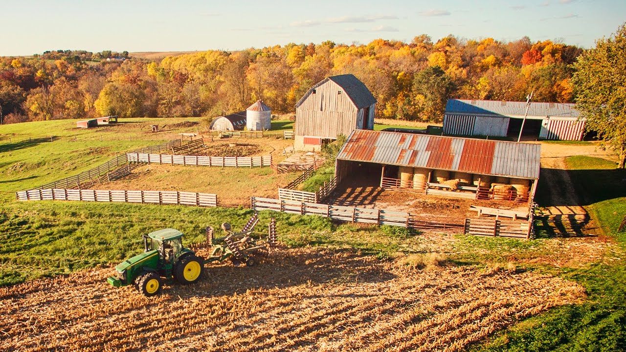 Disking Stalks - John Deere 8235R & 630 Disk -- How Farms Work