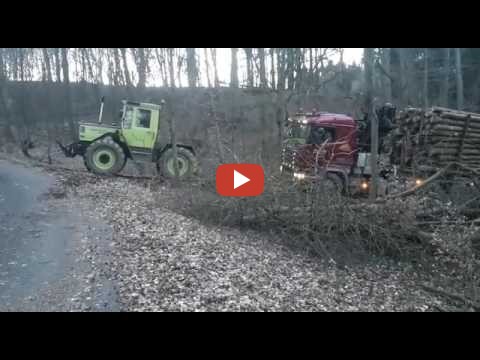 Mb trac pulls a load of wood. Watch the whole video….