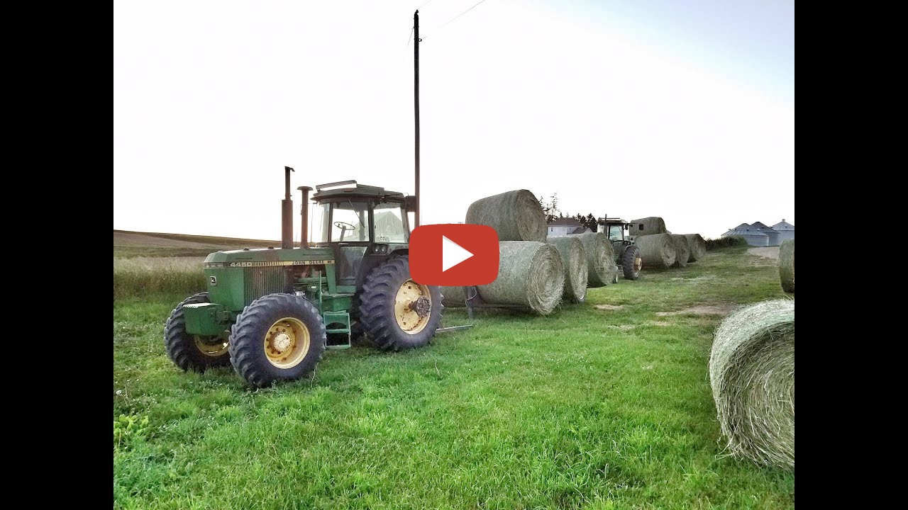 Hauling Round Bales! -- iowadairyboys