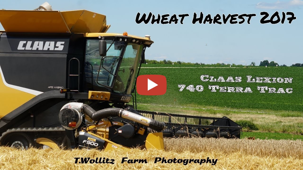 Wisconsin Wheat Harvest 2017- '14 Claas Lexion 740 Terra Trac Tyler Wollitz