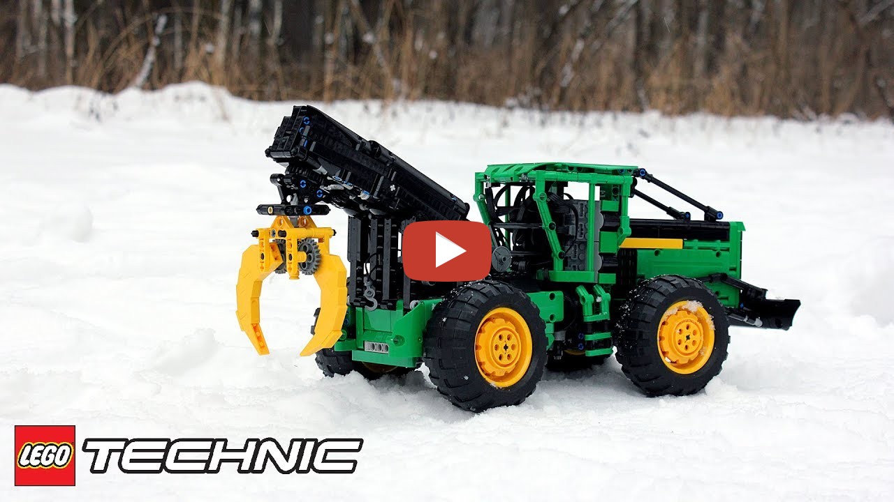 Lego Technic John Deere 648L Skidder in the snow........– Winter Test ...