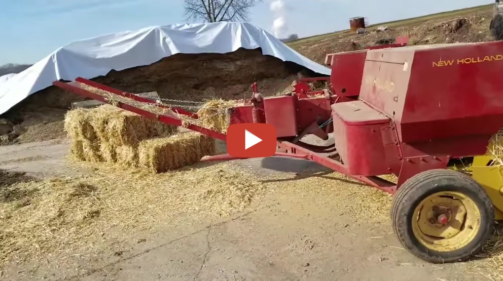 Rebaling large bales into small ones with the New Holland 311 baler ...