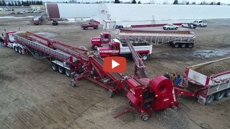 992 AirSep Eliminator Separating rocks while transloading. Potatoes ...