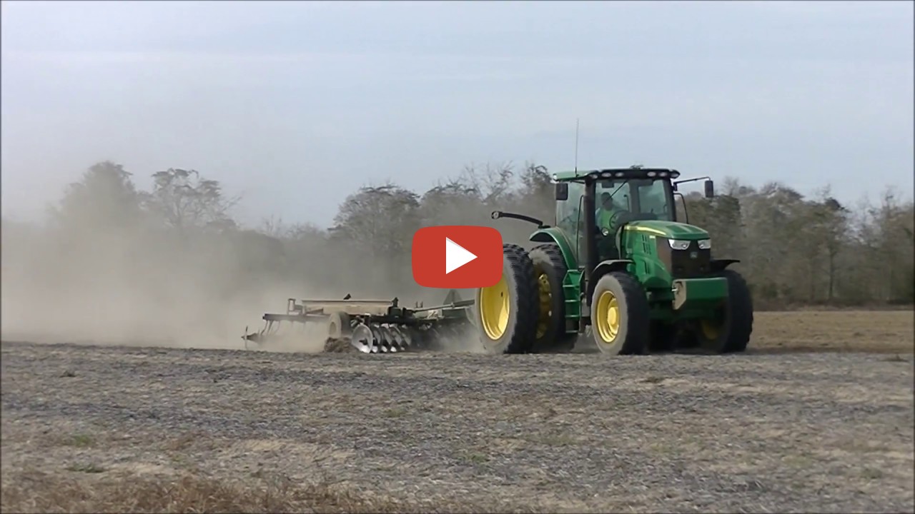 Terry Presnal -- SK Farms is disking some peanut residue in just before it is to be moldboard ...