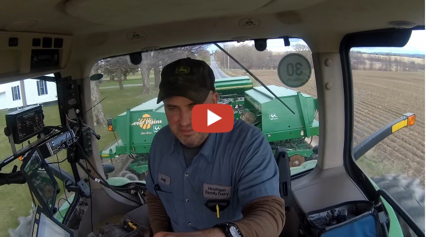 Clear seeding alfalfa with a great pains 30’ grain drill in the spring ...