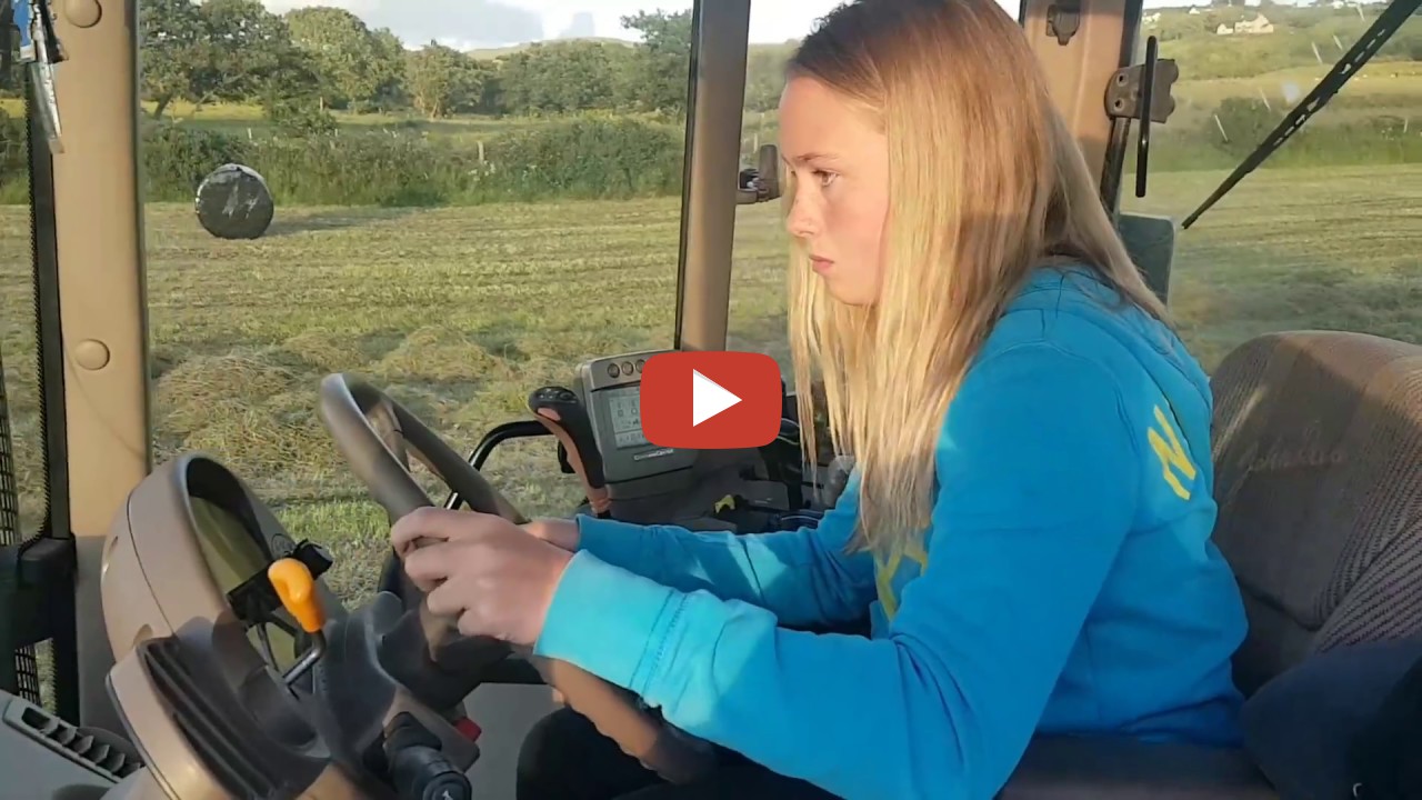 Ava D is baling with McHale and a John Deere 6630