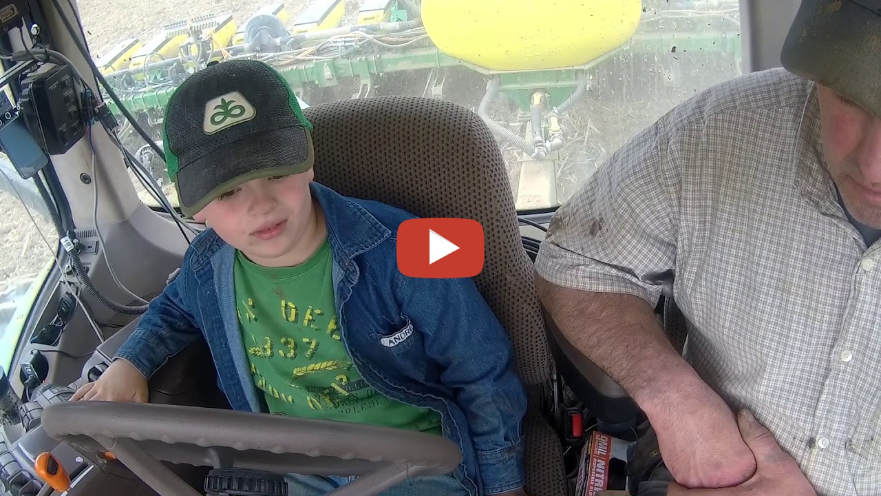 My 7 year old son planting corn and using auto steer --My youngest son ...