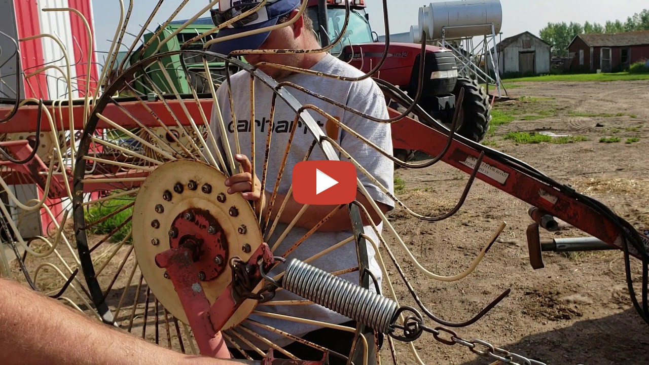 Replacing Hay Rake Teeth!!! --Shaun is the master at replacing rake ...