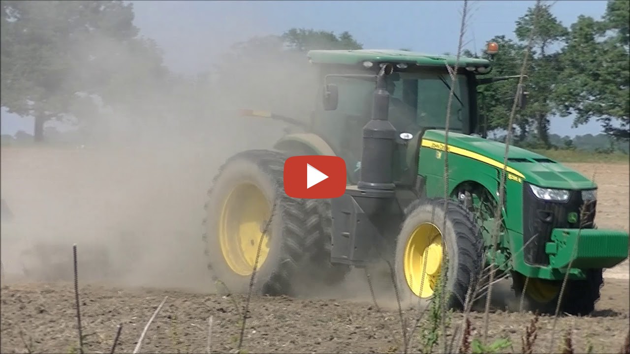 GARGUILO FARMS IS STARTED THE SOIL PREP FOR THIER FALL CROP TOMATOES. JOHN DEERE 8295R OFFSET ...