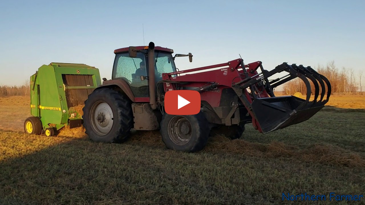 Baleing Second cut Hay in October and Drying Canola - While waiting for ...