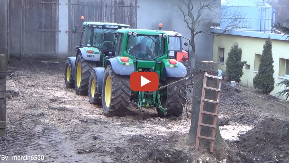 Tractor at Work | Pulling Tree Stump