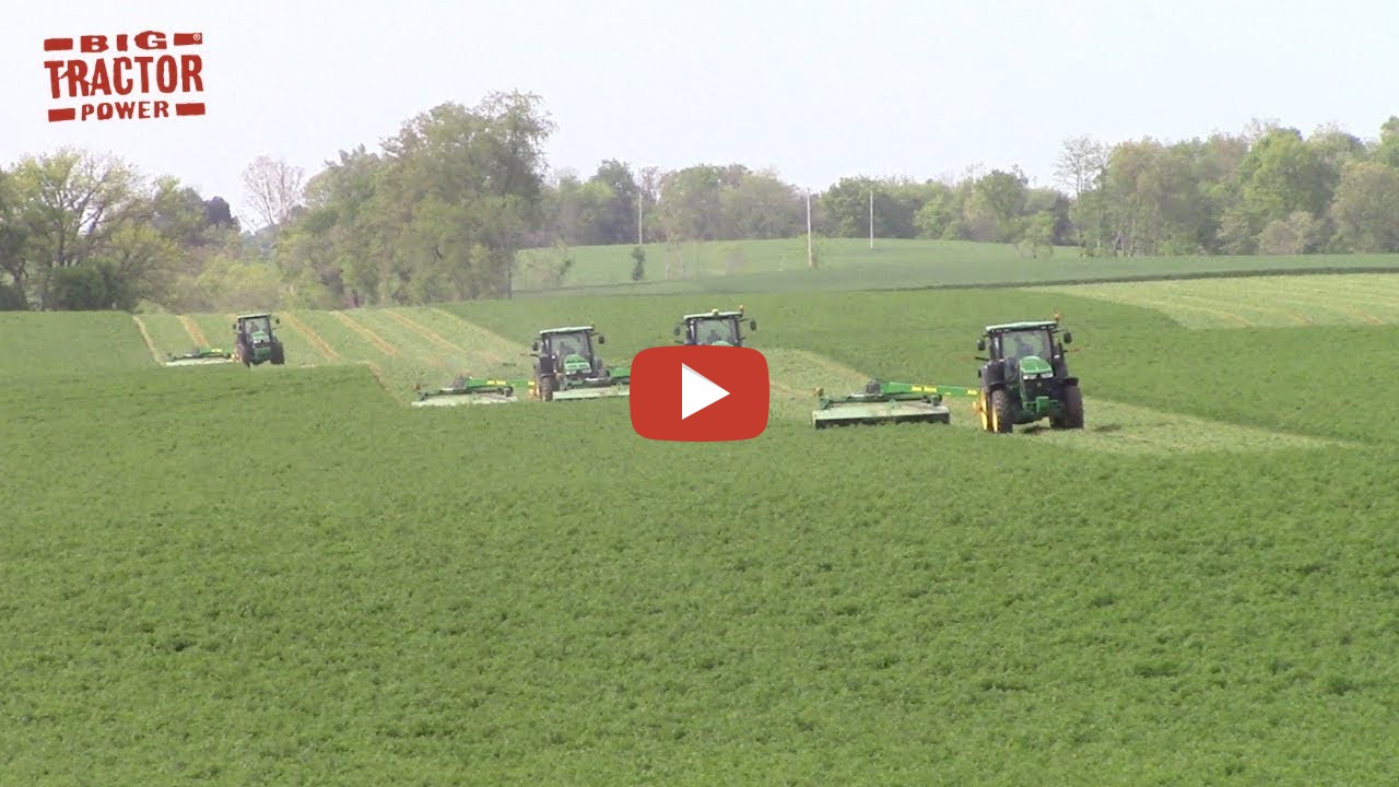 bigtractorpower -- First Cut Hay: Fleet of 4 John Deere Tractors & MoCo ...