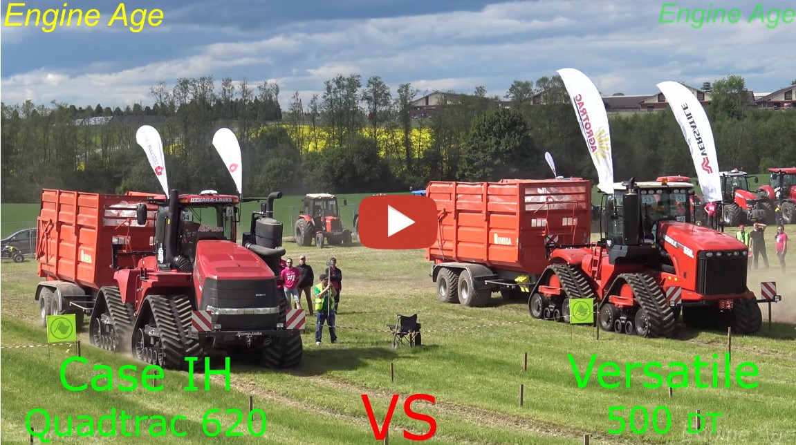 Tractor show with Big Tractor drag race pulling 18 Ton heavy trailer.