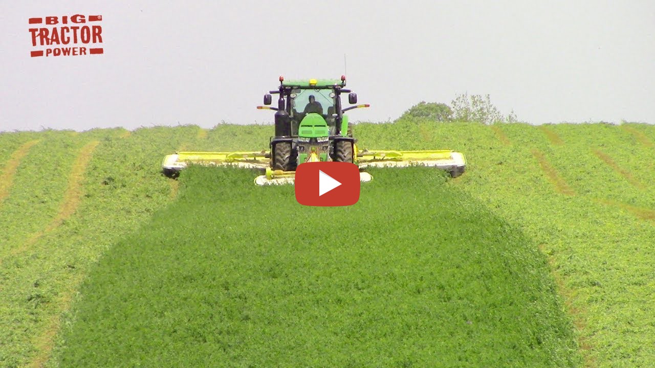 bigtractorpower --A fleet of farm machines cutting, merging, chopping and bagging the second ...