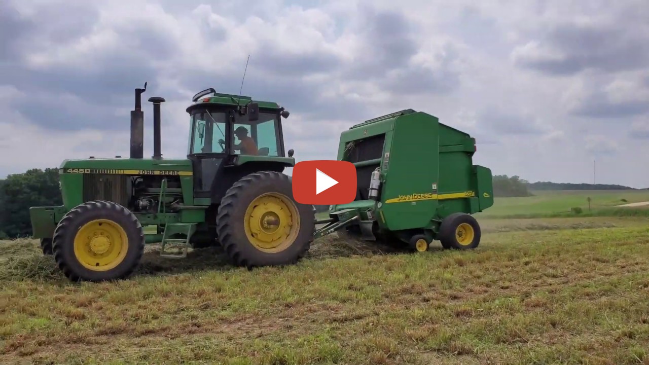 iowadairyboys -- Baling Hay with a John Deere 4450 and John Deere baler