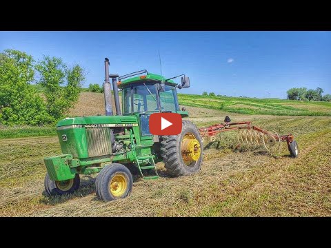 iowadairyboys -- Raking 1st Crop Hay of 2019 with John Deere