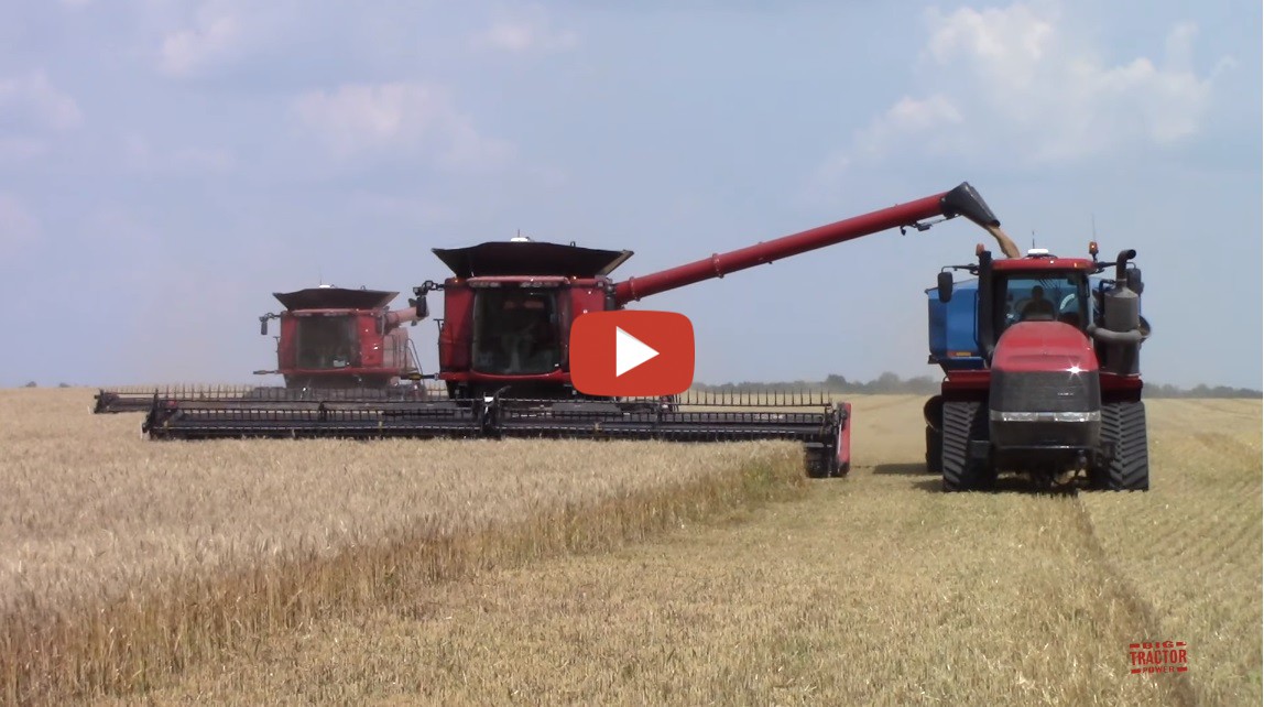 Big Case IH farm machines harvesting wheat and seeding soybeans.. 3 ...