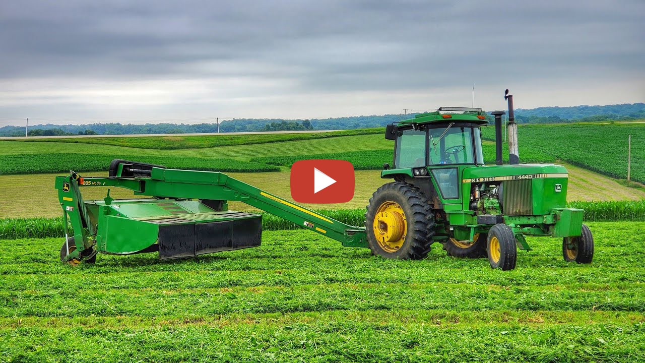 Knocking Down 2nd Cut with John Deere tractor and mower.....iowadairyboys