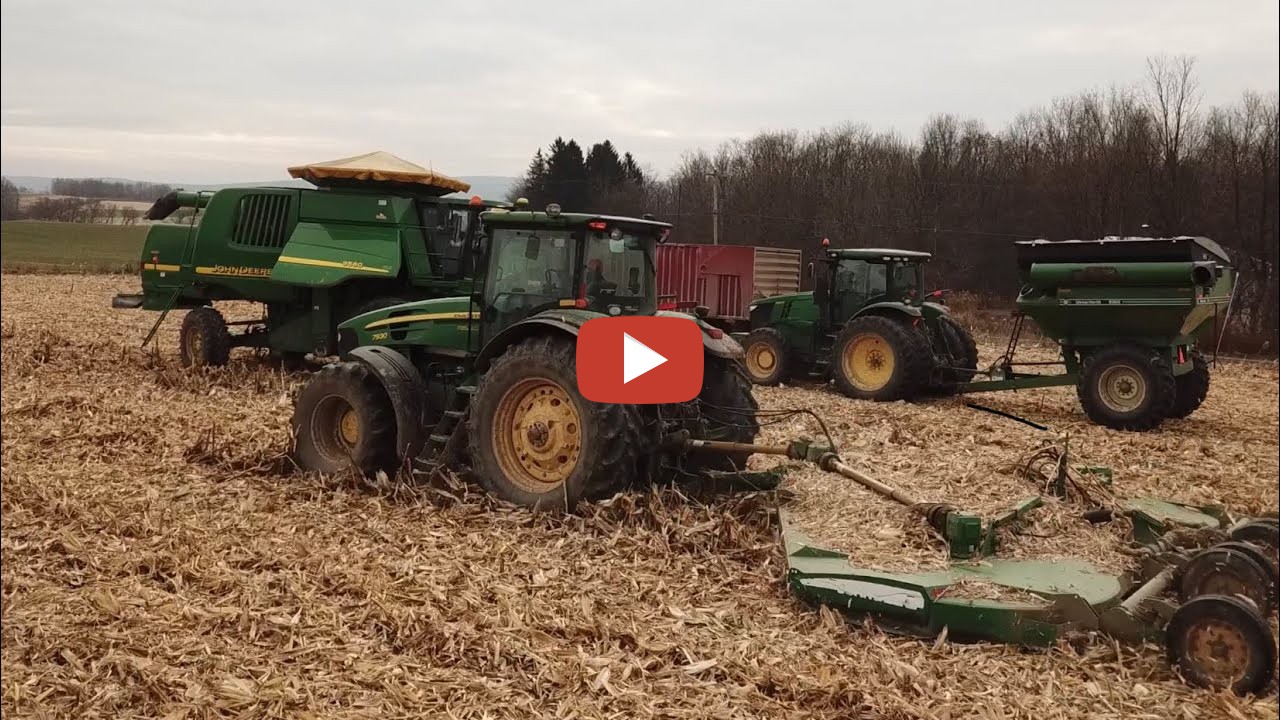 Andrew chopping corn stalks - John Deere 7930 & John Deere CX20 Bush ...