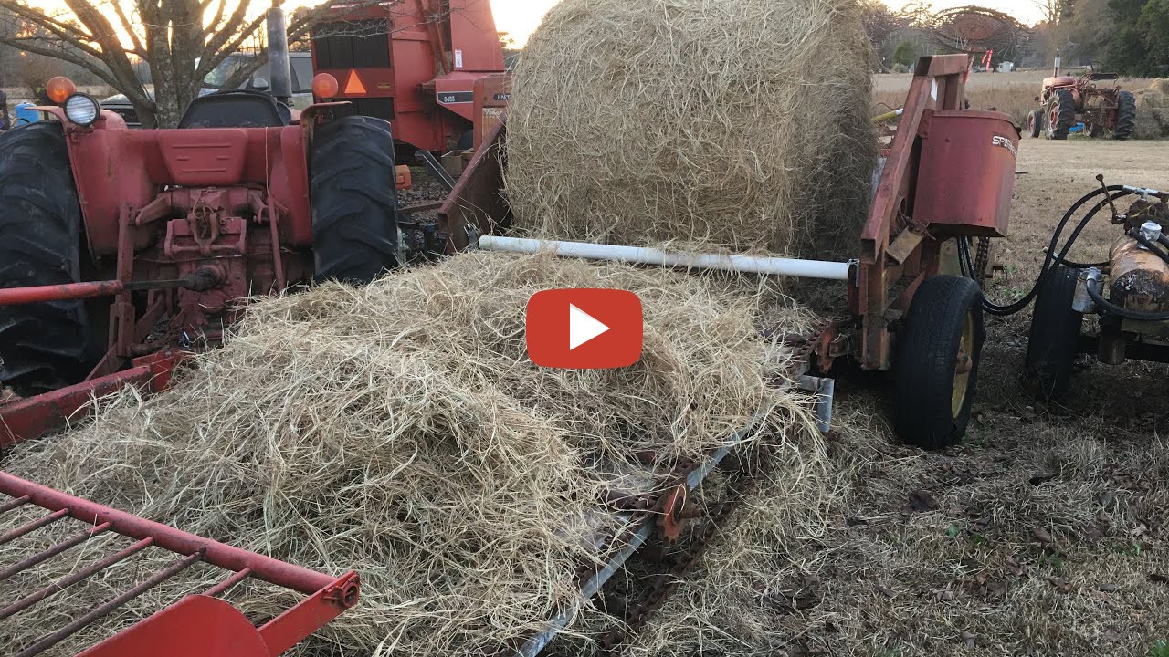 Gerrald Farms - Running our Homemade Rebaler. Making a few bales ...