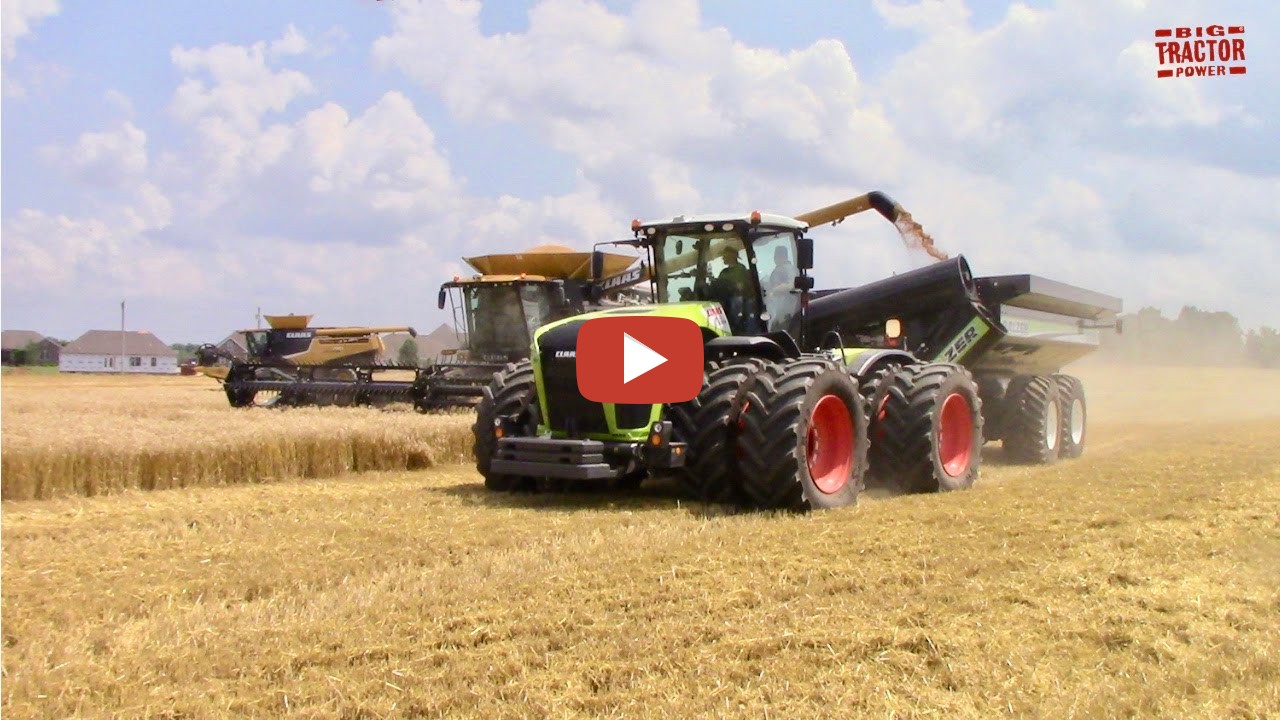 bigtractorpower -- Big grain carts unloading combines on the go during ...