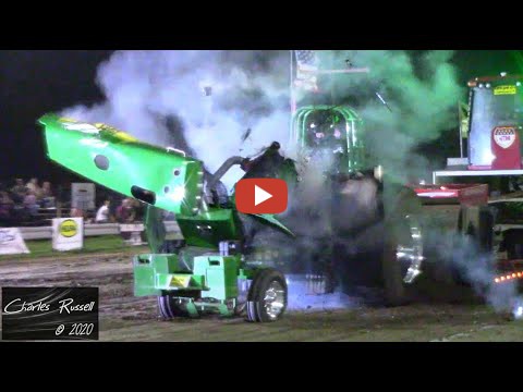 MASSIVE Tractor Pulling Engine Explosion!! Indiana Pulling League show ...