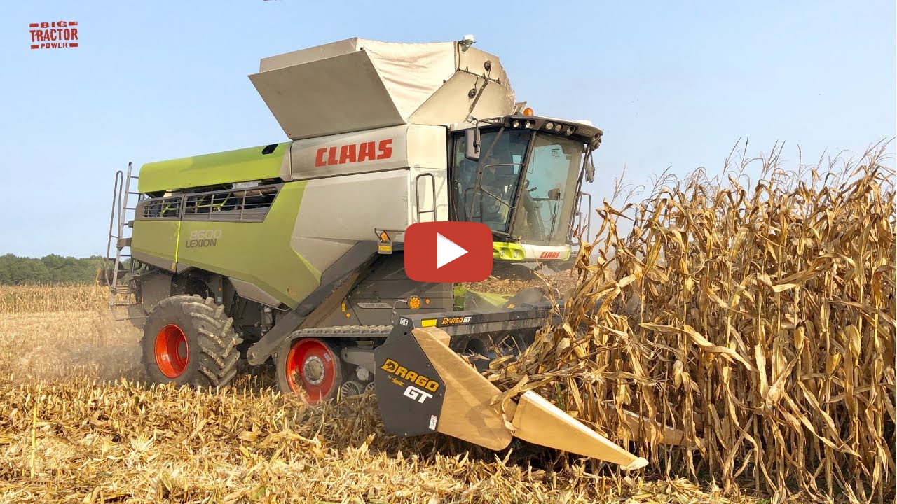bigtractorpower -- 510 Bu. CLAAS 8600 Lexion Combine. Viewers ride along in the combine cab and ...