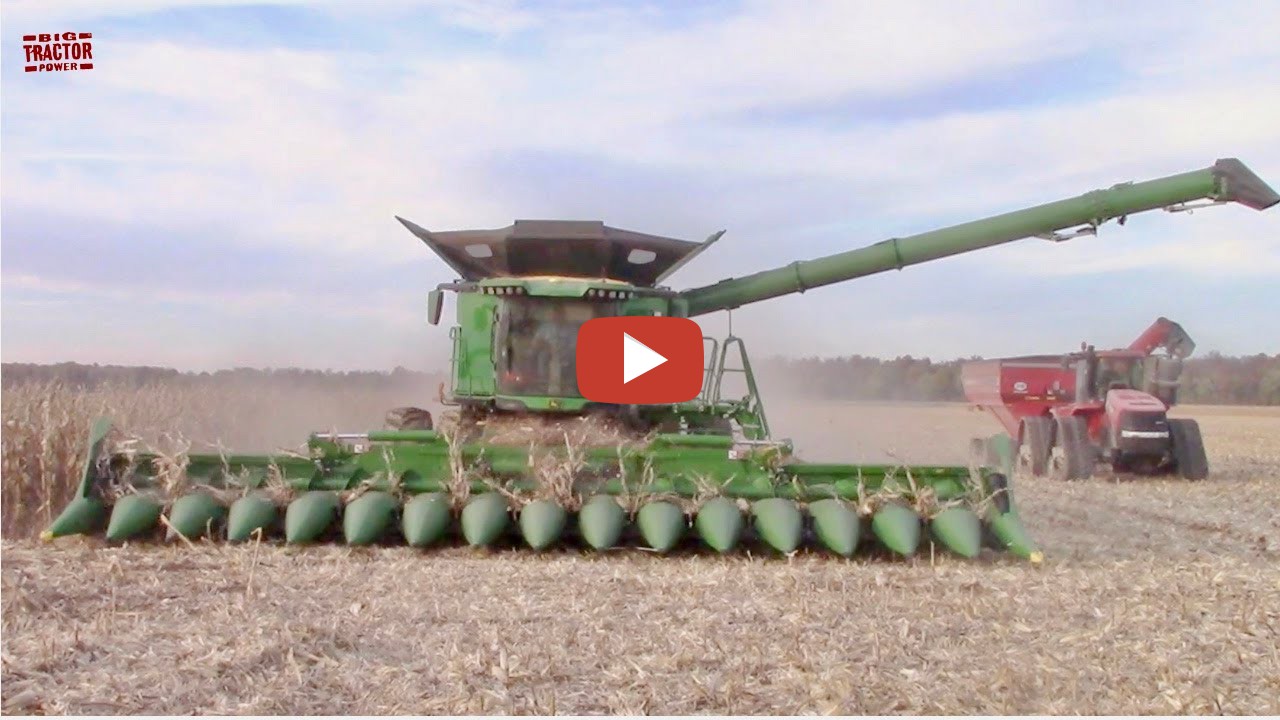bigtractorpower -- A 690 hp 460 bu JOHN DEERE X9 1100 Combine equipped with a C16F 16 row 30 ...