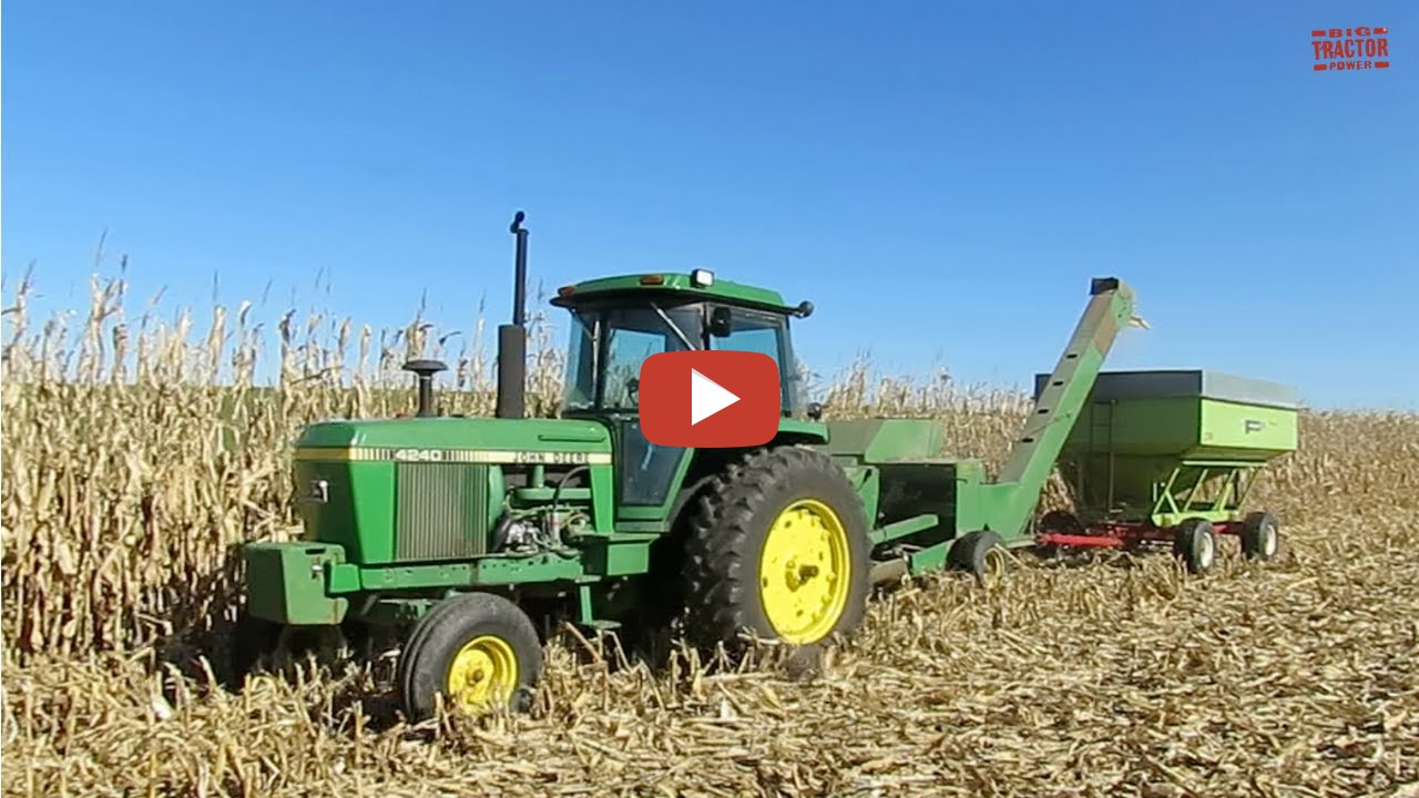 2020 - Big Tractor Power is out in the field with a JOHN DEERE 300 Corn Husker picking corn ...