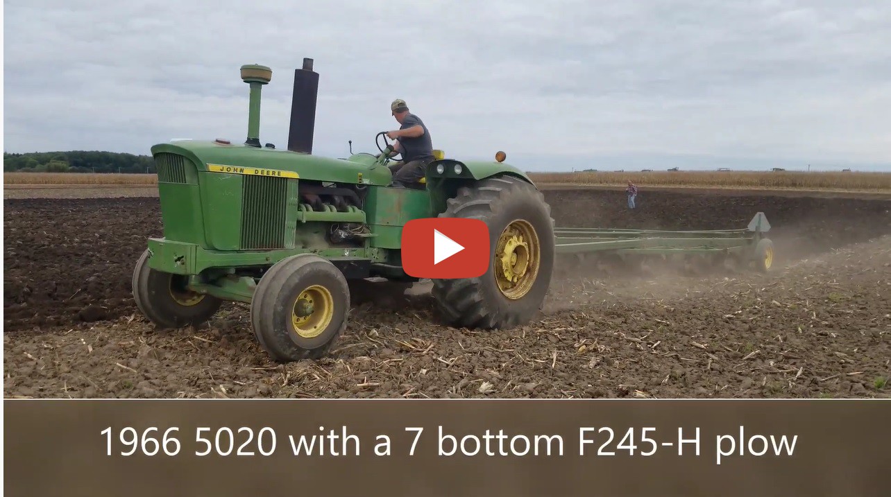 Plow day with the John Deere 5020 and a 7 bottom plow along with a ...